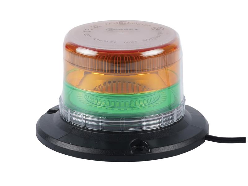 LED Beacon, Amber / Green, Magnetic with Suction Cups 12-24V