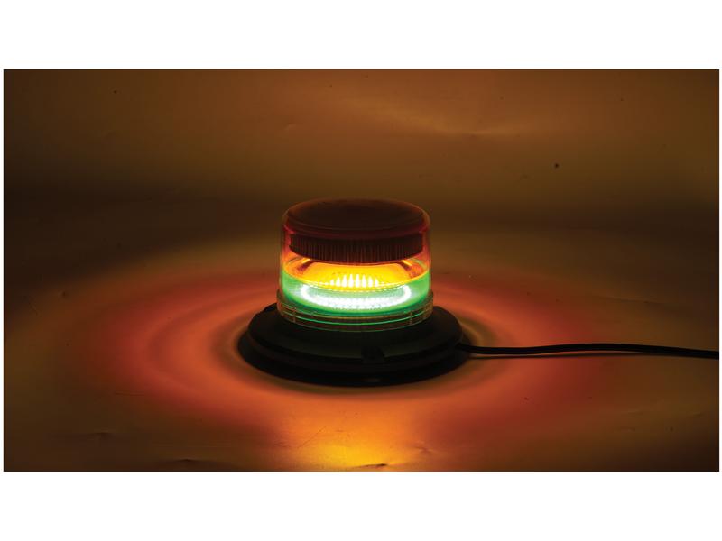 LED Beacon, Amber / Green, Magnetic with Suction Cups 12-24V