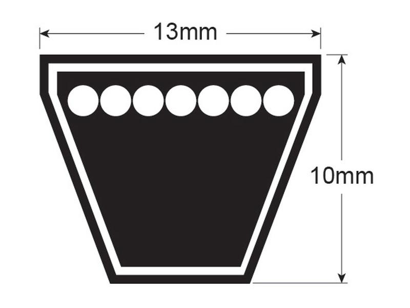 Raw Edge Moulded Cogged Belt - AVX Section - Belt No. AVX13 x 1200