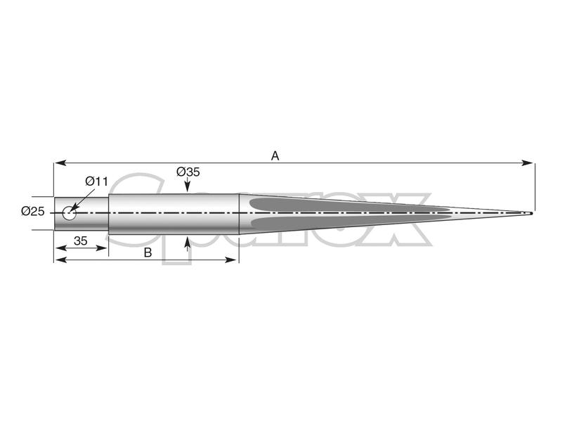 Loader Tine - Straight 1200mm, (Star)