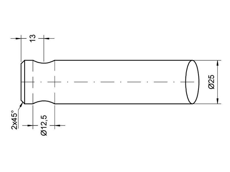 Loader Tine - Curved 525mm, (Round)