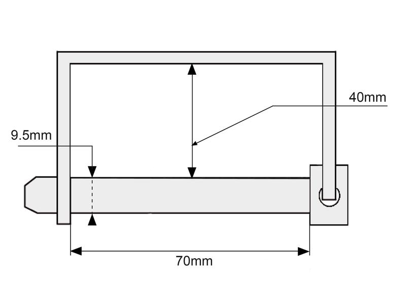 Shaft Locking Pin, Pin Ø9.5mm x 70mm