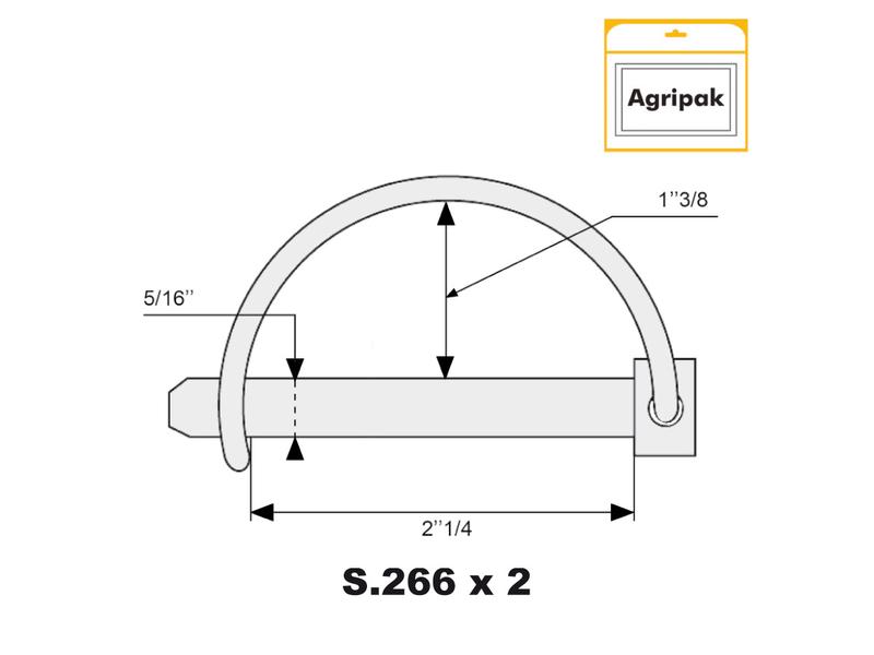 Agripak 2 pcs. Shaft Locking Pin 8mm x 57mm