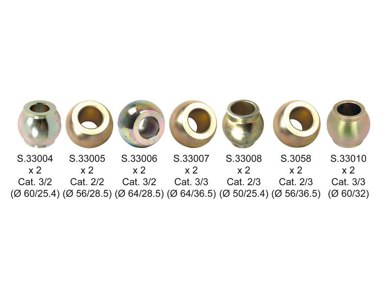 Lower Link & Top Link Balls (Cat. Lower Link Ball 2/2, 2/3, 3/3, Top ...