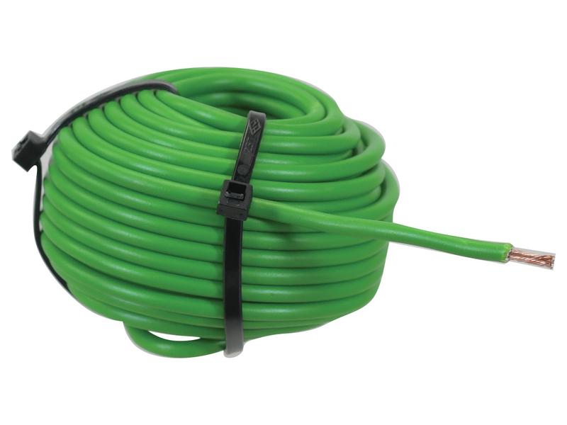 Electrical Cable - 1 Core, 2.5mm² Cable, Green (Length: 10M)