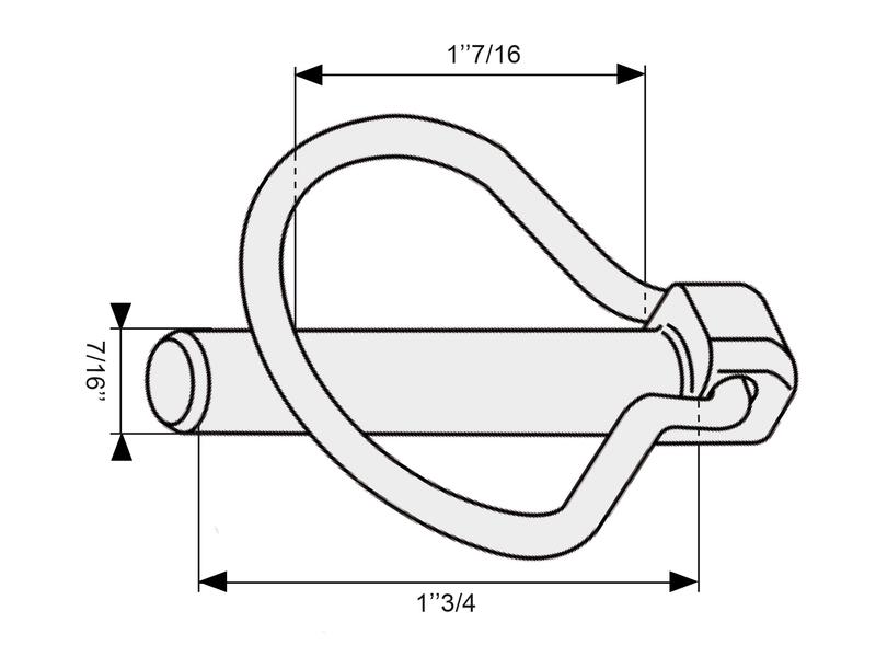 Pear Linch Pin, Chain & Cotter Pin Assembly, Pin Ø6mm