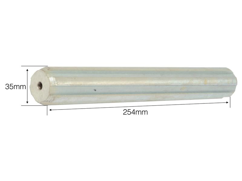 PTO Splined Shaft - Full Length - 1 3/8'' - 6 Spline, Length: 254mm.