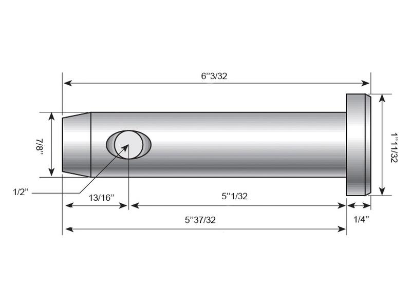Lower link pin 22x128mm Cat. 1 (Ø22mm)