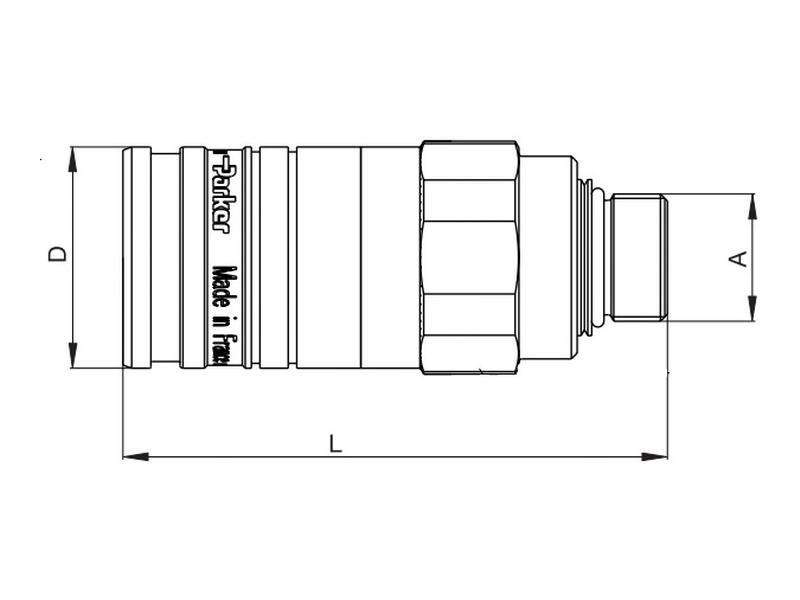 Parker Quick Release Hydraulic Coupling Female 1/2'' Body x M22 x 1.50 ...