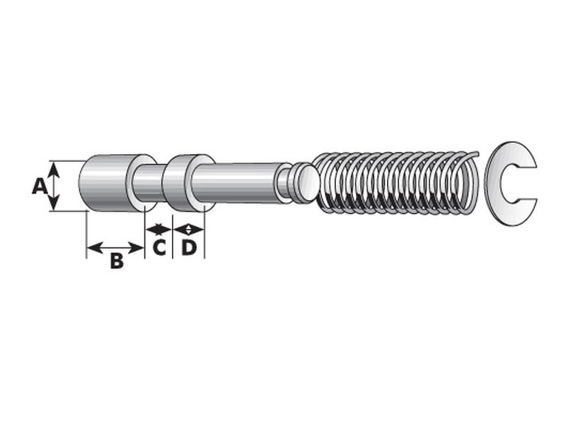 PTO Yoke Pin - Pin Ø:14mm (Snap pack 2 pcs.)