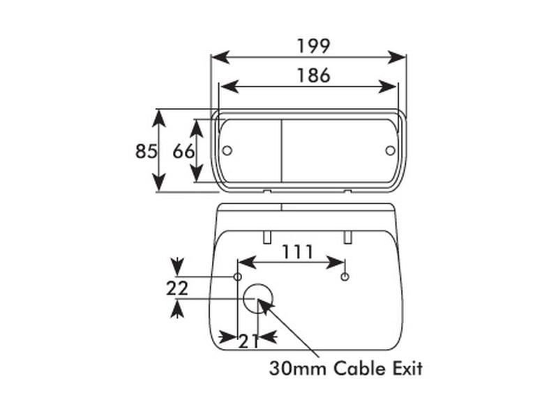Front Combination Light (Halogen), 12/24V, LH, Straight
