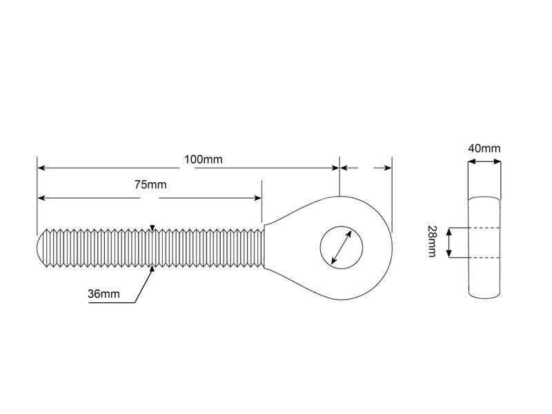 Top Link Threaded Eye Thread size:M36 x 3.00 RH
