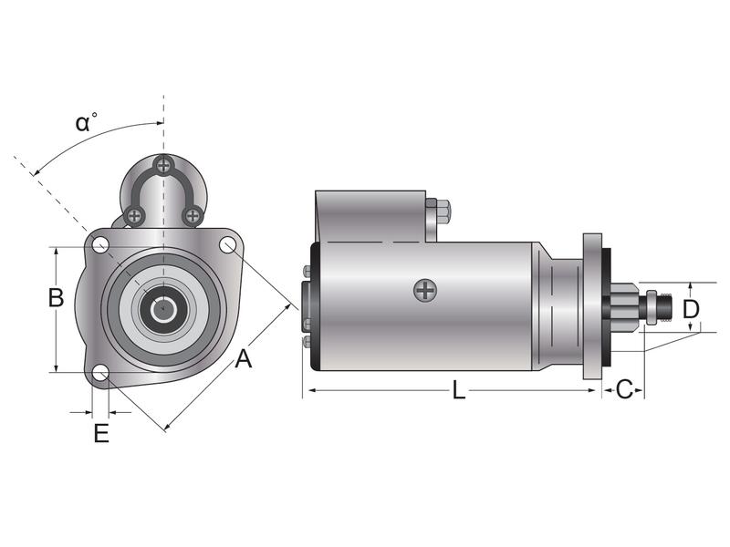 Starter Motor - 12V, 3Kw, Gear Reducted (Sparex)