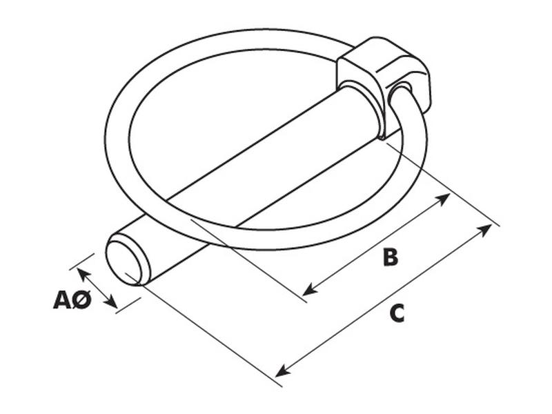 Round Linch Pin, Pin Ø10.5mm x 44.5mm
