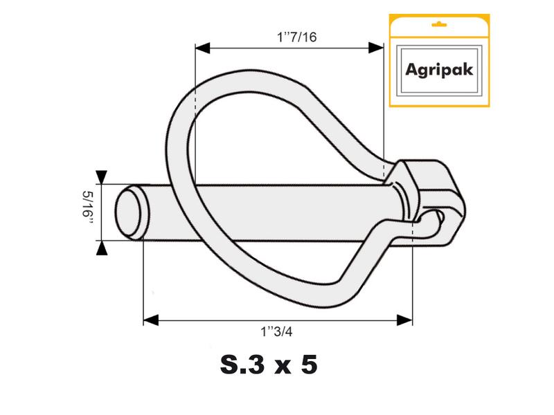 Agripak 5 pcs. Pear Linch Pin 8mm x 44.5mm
