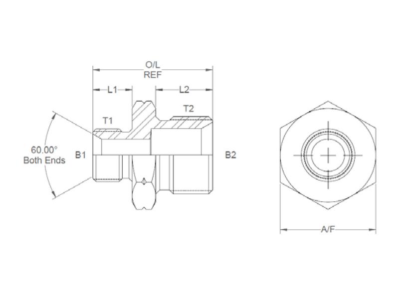 Hydraulic Adaptor M16 x 1.50 Metric Male x 1/4'' BSP Male