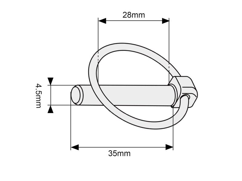 Round Linch Pin, Pin Ø4.5mm x 35mm