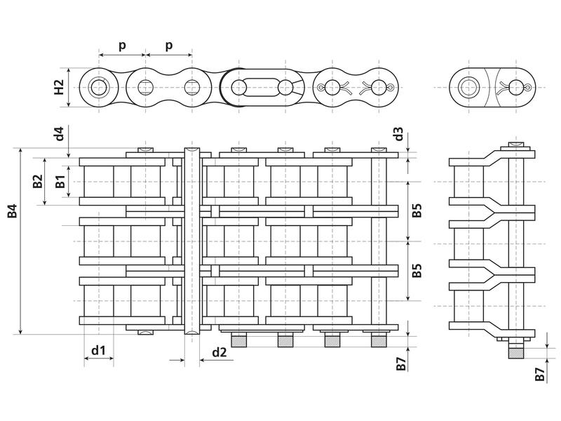 Connecting Link, Triplex, 08B-3