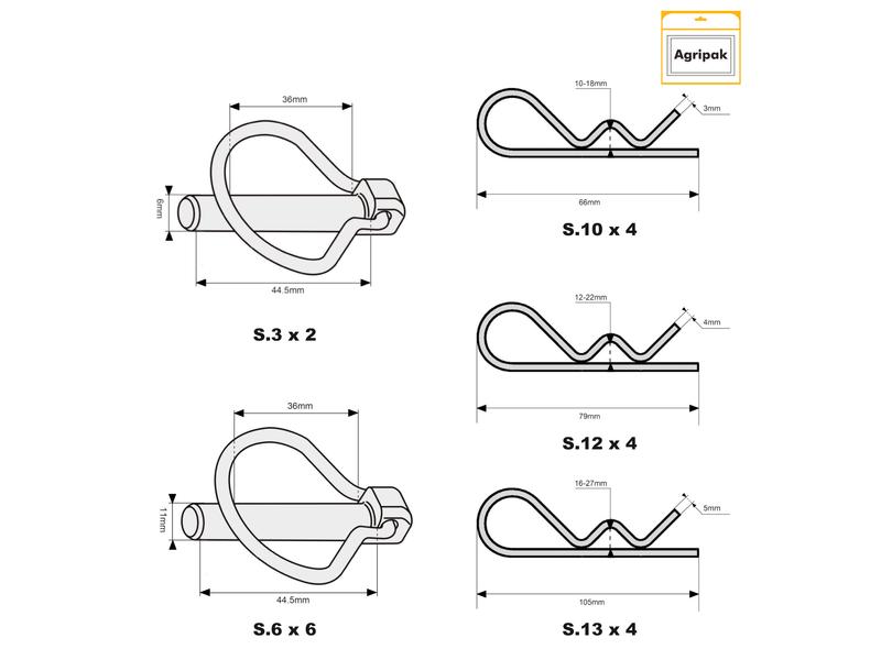 Agripak 20 pcs. Linch Pin & Grip Clips Combination