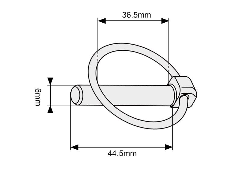 Round Linch Pin, Pin Ø6mm x 44.5mm