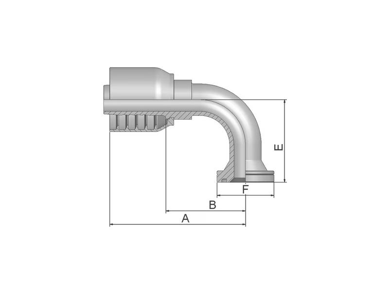 Parker Flange 3/4'' x 38mm Ø 90° Swept Flange (3000psi)
