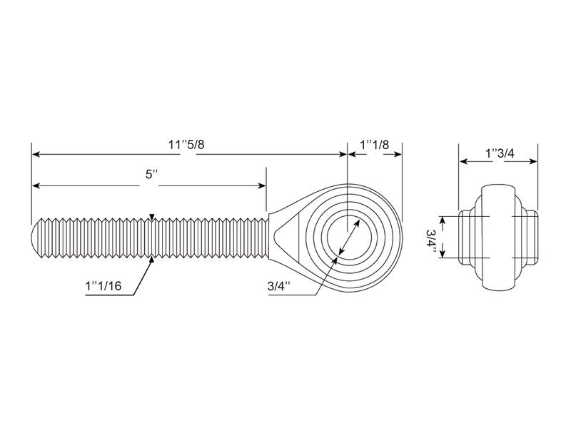 Top Link Ball End - 1-1/16 UNF - Cat.1 (Ø19mm)