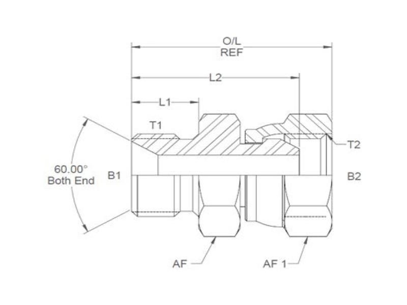Hydraulic Adaptor 3/8'' BSP Male x 1/4'' BSP Swivel Female