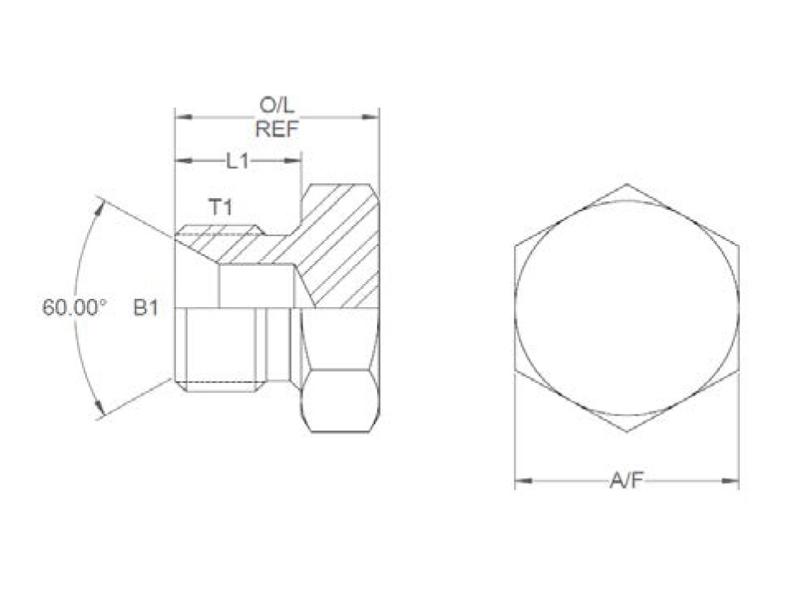 Hydraulic Adaptor 3/4'' BSP 60° Coned Plug