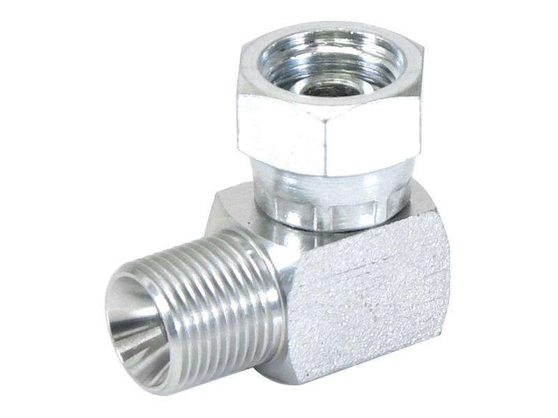 Hydraulic Adaptor 3/8'' BSP Male x 3/8'' BSP Swivel Female 90° Compact Elbow