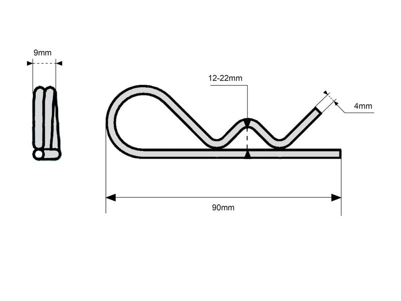 Double Wound Grip Clip, Clip Ø4mm x 95mm