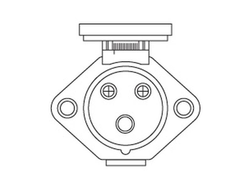 3 Pin Auxiliary Socket Female (Black Plastic)