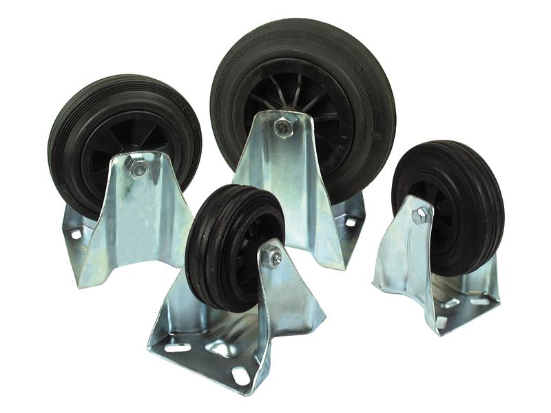Fixed Rubber Castor Wheel - Capacity: 75kgs, Wheel Ø: 100mm