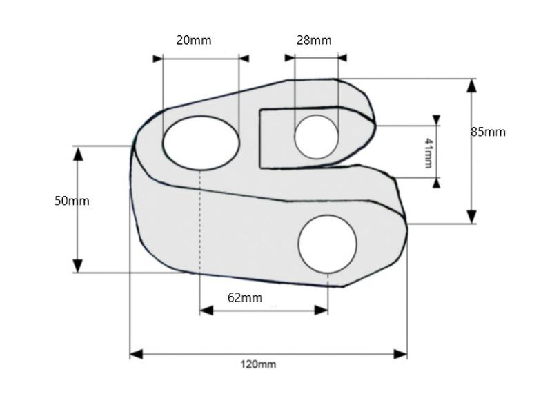 Top Link Knuckle End - Cat. 20mm
