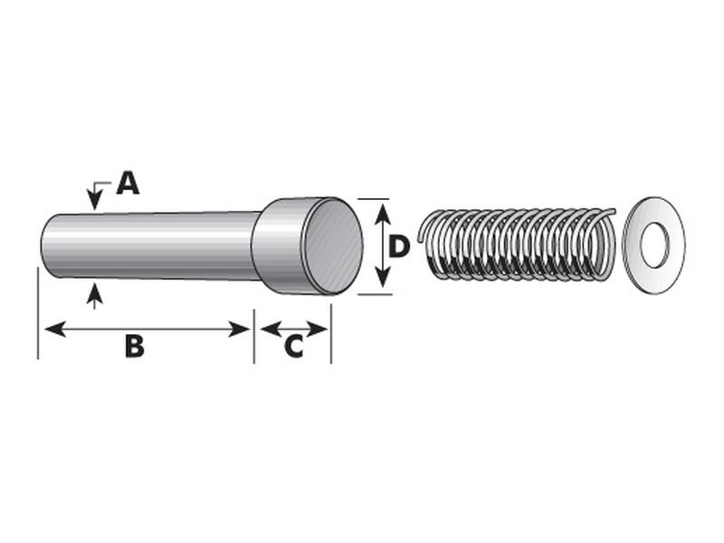 PTO Yoke Pin - Pin Ø:8mm