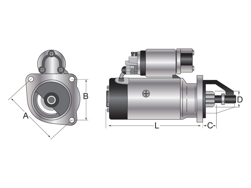 Starter Motor - 12V, 2.7Kw (Lucas TVS)