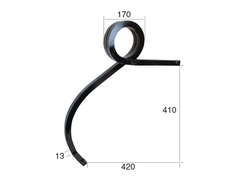 Pigtail tine - 25x25x475 LH