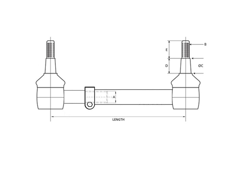 Track Rod/Drag Link Assembly, Length: 1480mm