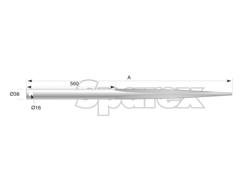 Loader Tine - Straight 1000mm, (Star)