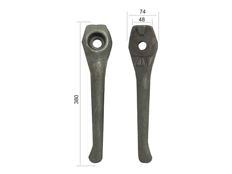 Power Harrow Tine 380mm. LHReplacement for Lely