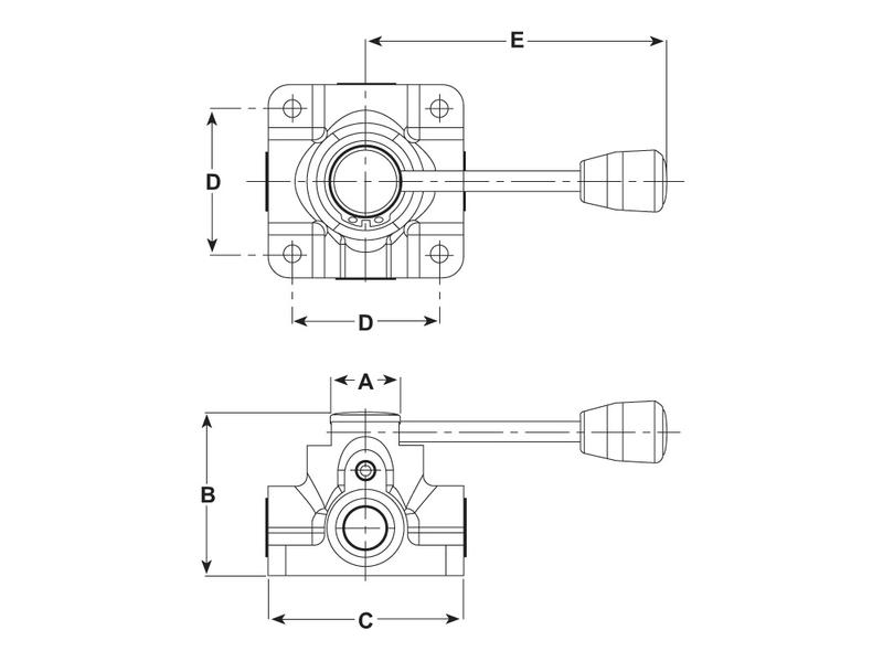 Spenco 4-Way Rotary Diverter Valve 1/2'' BSP (60 L/min Flow Rate)