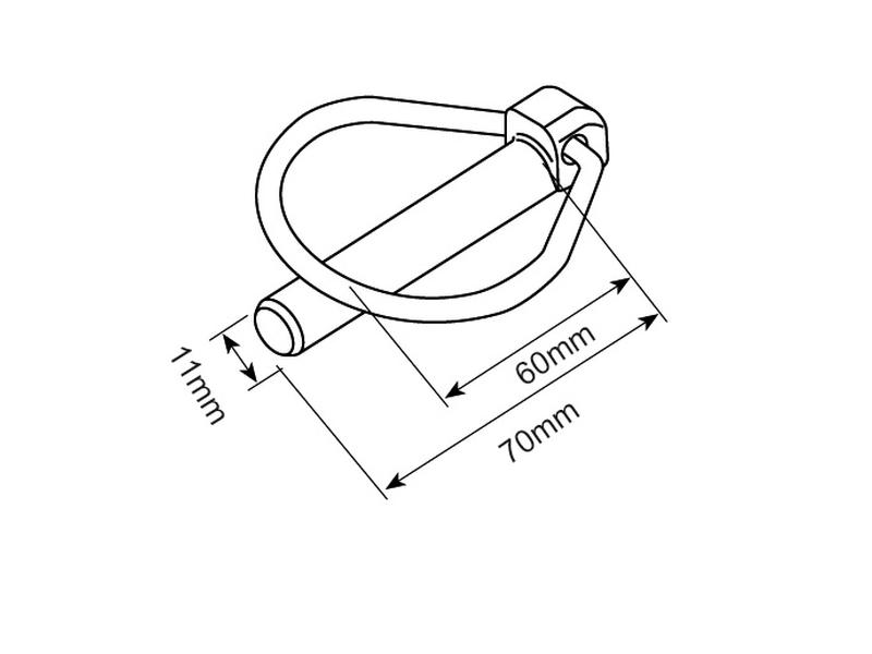 Pear Linch Pin, Pin Ø11mm x 70mm