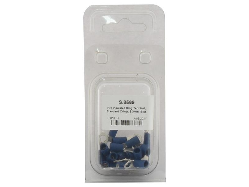 Agripak 25 pcs. Pre Insulated Ring Terminal, 5.3mm, Blue