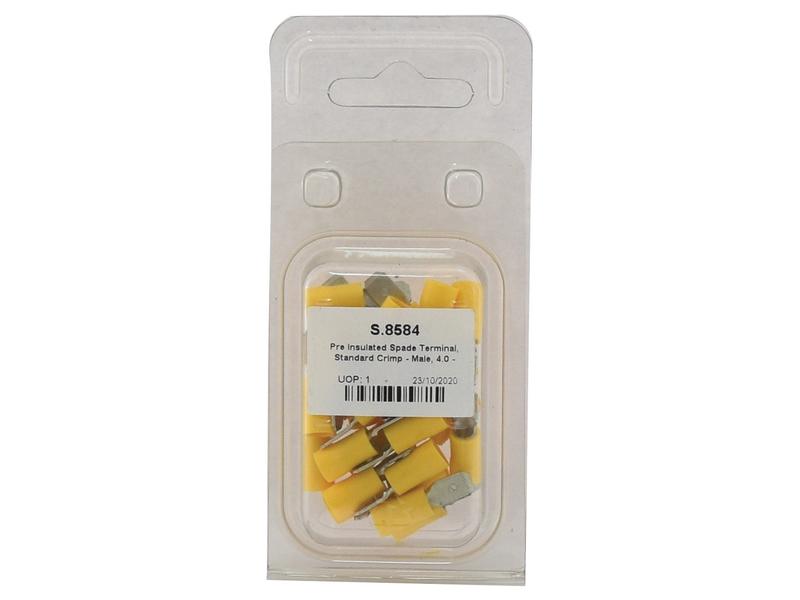 Agripak 25 pcs. Pre Insulated Spade Terminal Male, 6.3mm, Yellow