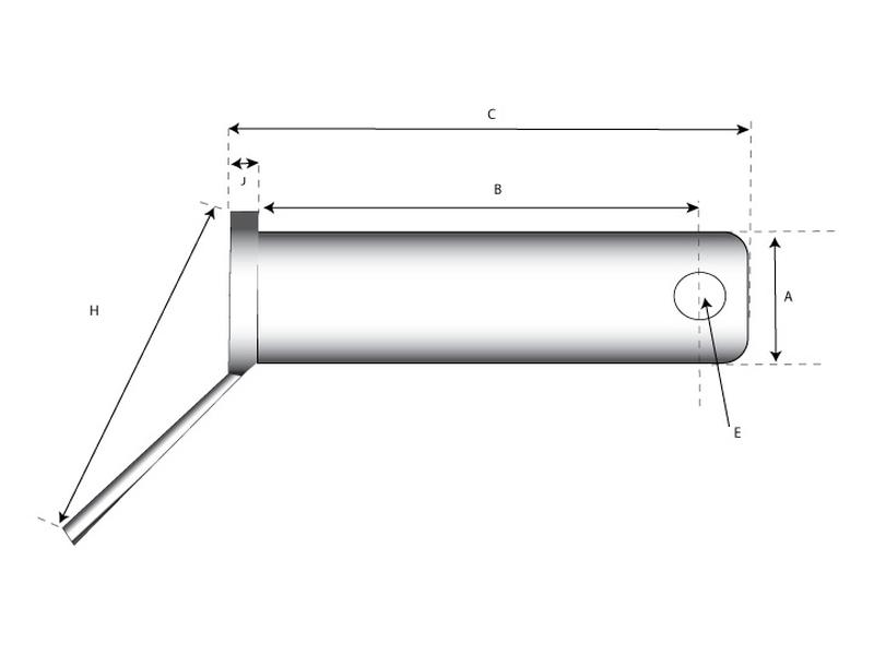 Top link pin - Double shear 25x123mm Cat.2 (Ø25mm)